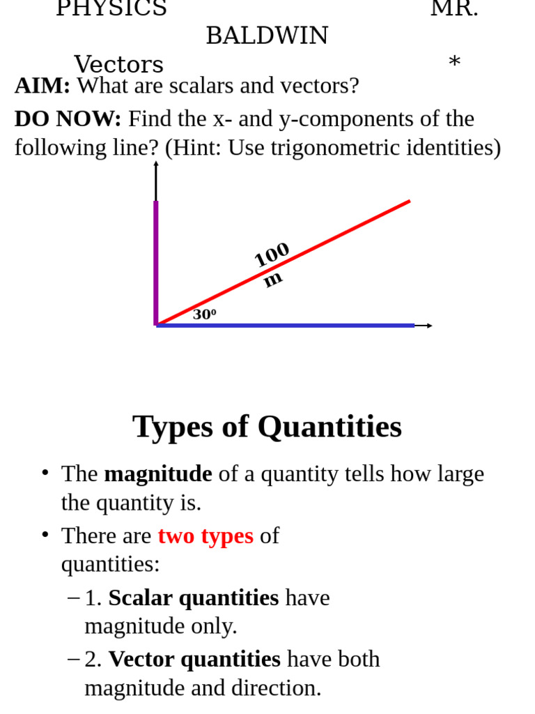 Scalars and Vectors | PDF