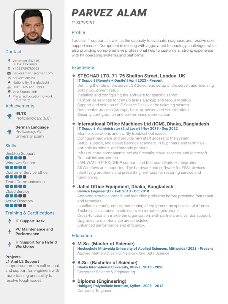 Parvez Alam CV | PDF | Cloud Computing | Business