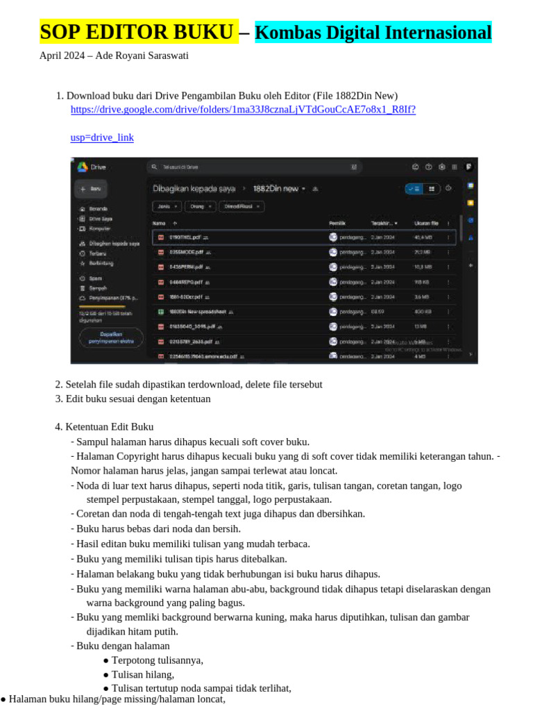 SOP EDITOR BUKU - Kombas Digital Internasional | PDF