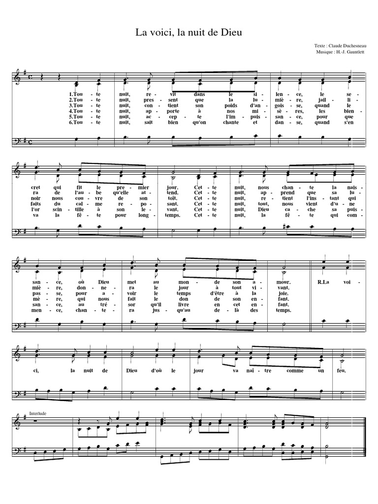 Claude Duchesneau - H.J Gauntlett - La Voici La Nuit de Dieu | PDF