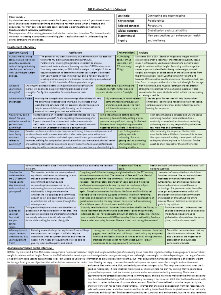 PHE Portfolio Task 1 - Criteria A | PDF