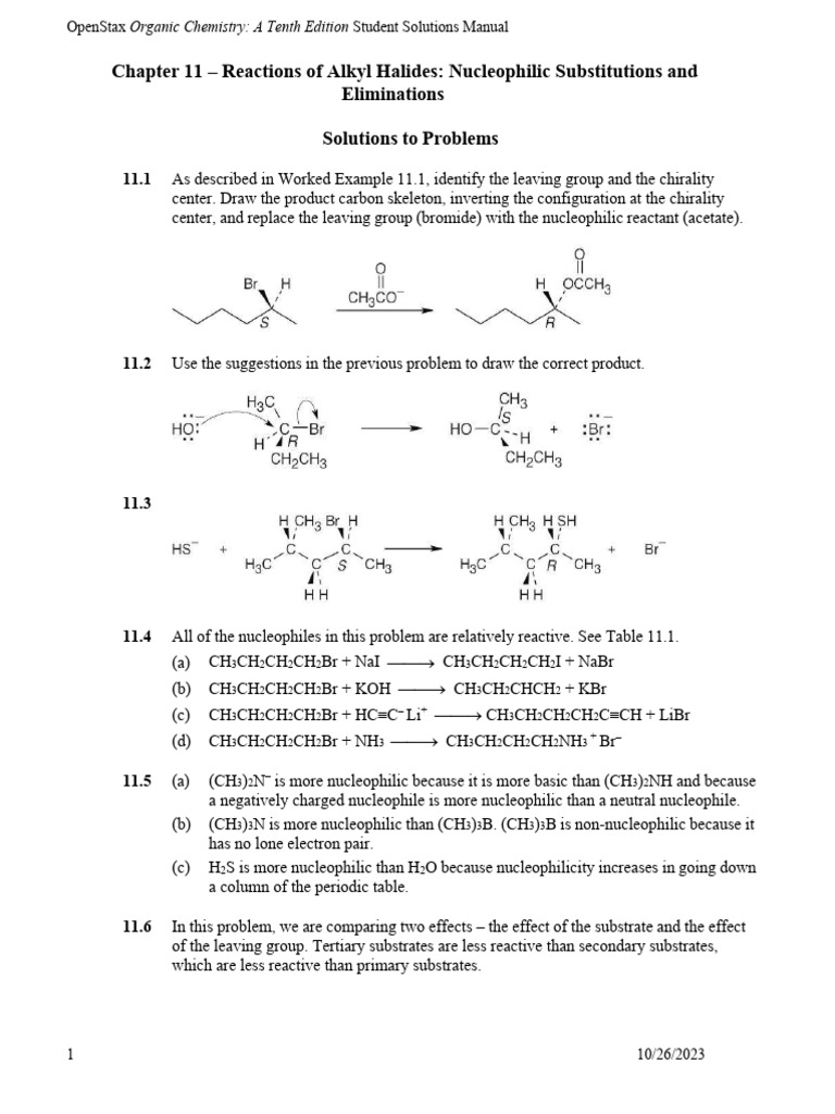 OrganicChemistry10e SSM Ch11 | PDF