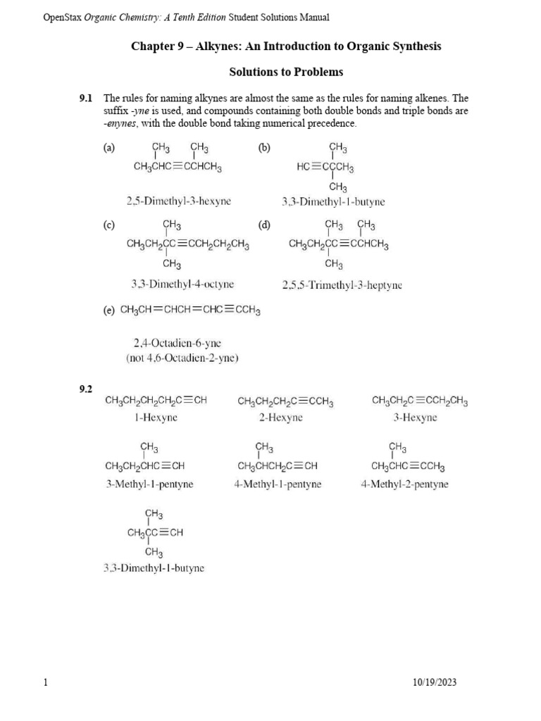 OrganicChemistry10e SSM Ch09 | PDF