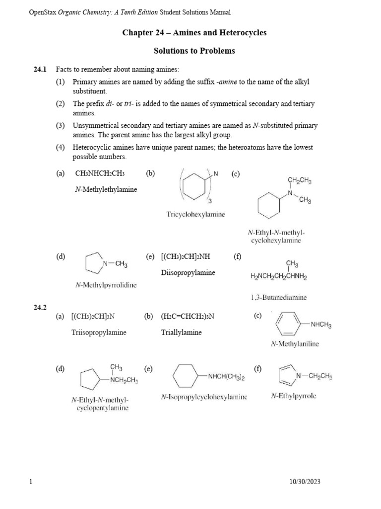 OrganicChemistry10e SSM Ch24 | PDF