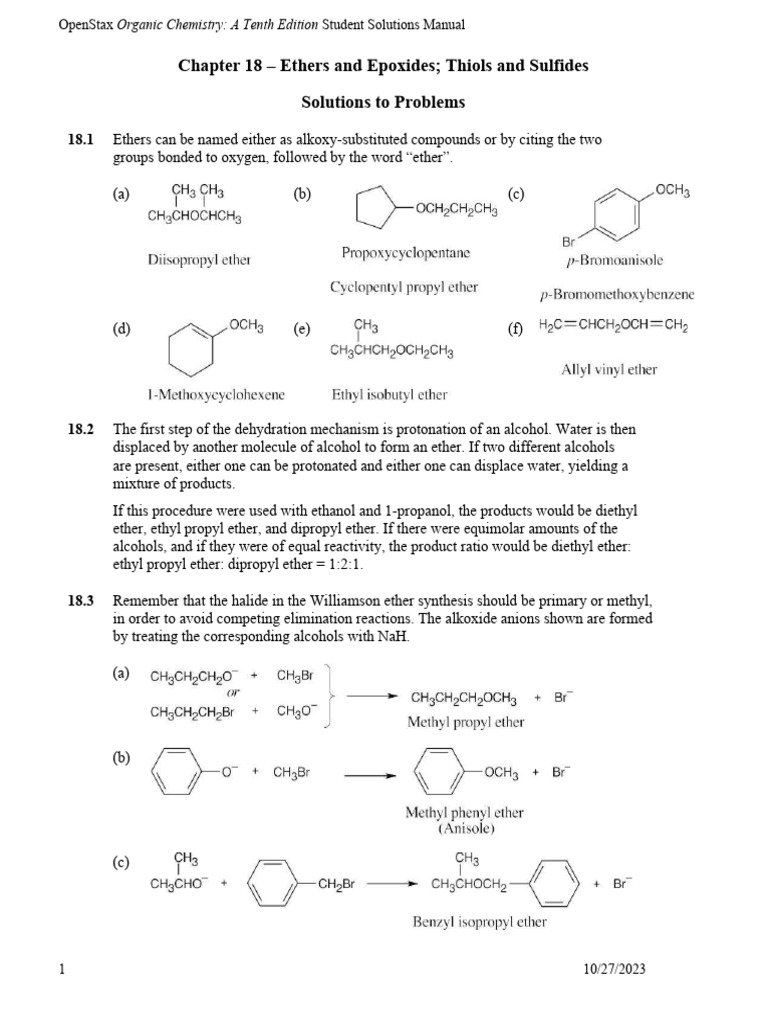 OrganicChemistry10e SSM Ch18 | PDF
