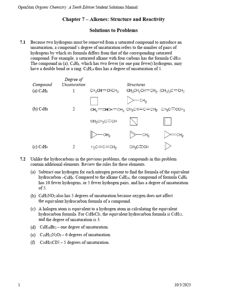 OrganicChemistry10e SSM Ch07 | PDF