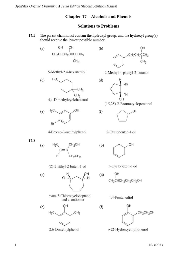 OrganicChemistry10e SSM Ch17 | PDF