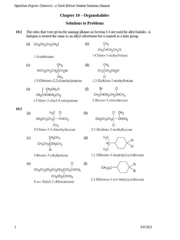 OrganicChemistry10e SSM Ch10 | PDF