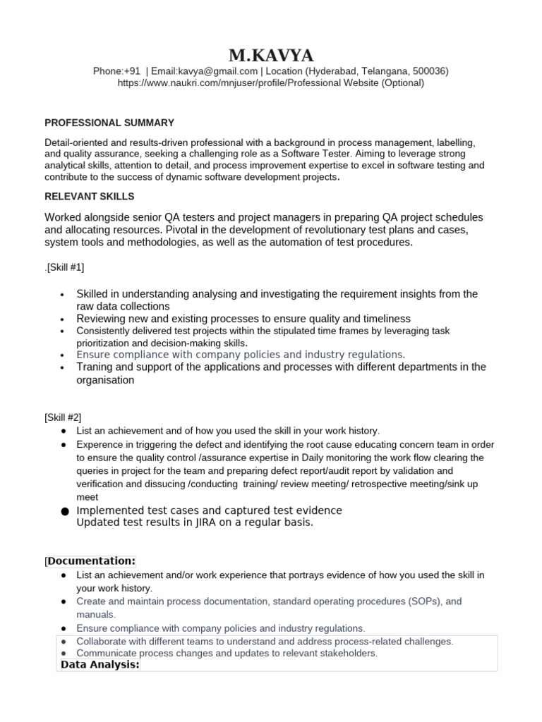 Skills-Based Resume Template | PDF