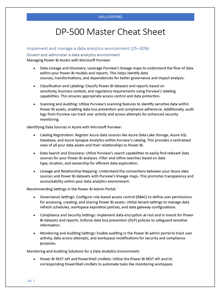 DP 500 Master Cheat Sheet | PDF