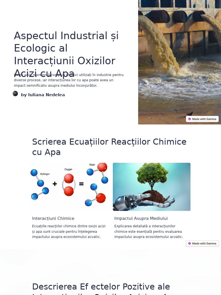 Aspectul Industrial Si Ecologic Al Interactiunii Oxizilor Acizi Cu Apa ...