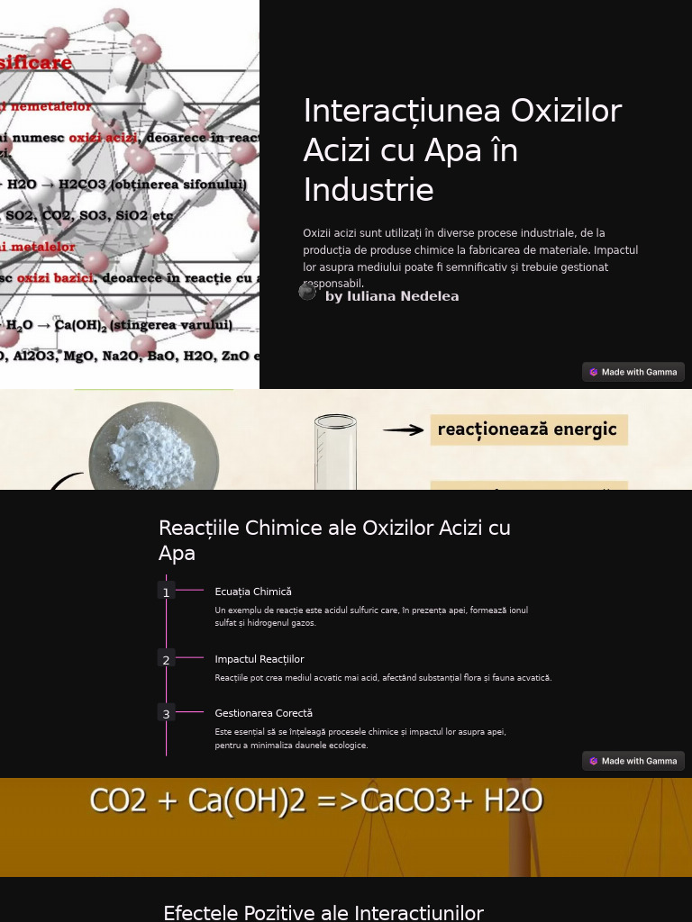 Interactiunea Oxizilor Acizi Cu Apa in Industrie | PDF