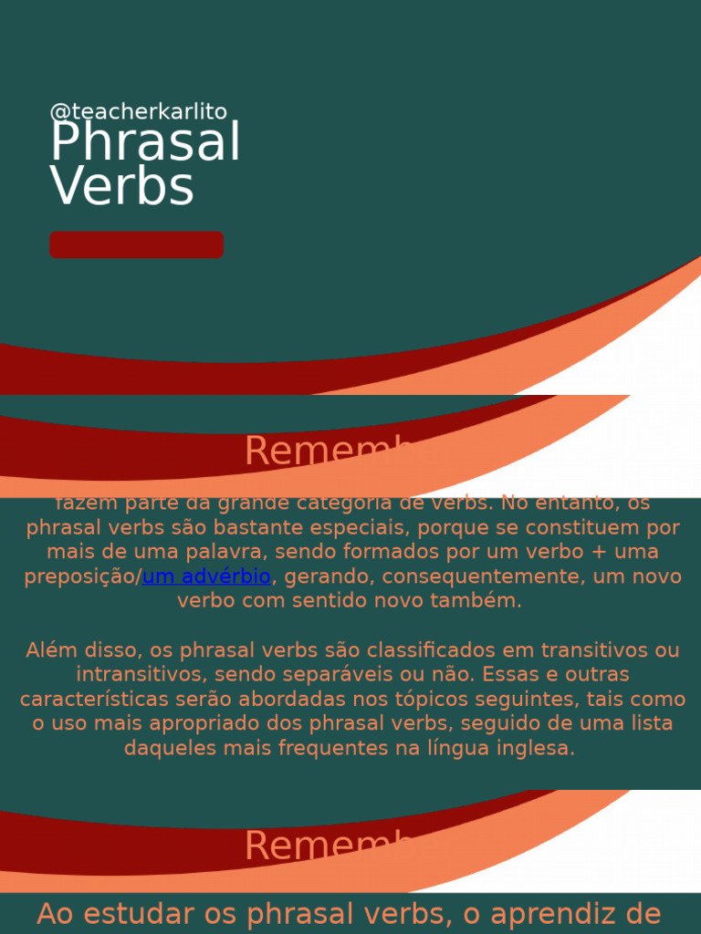 Phrasal Verbs - Presentation | PDF