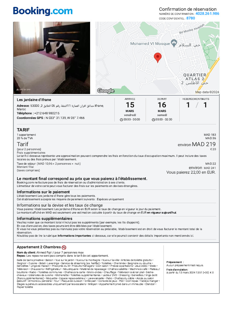 Booking.com Confirmation | PDF