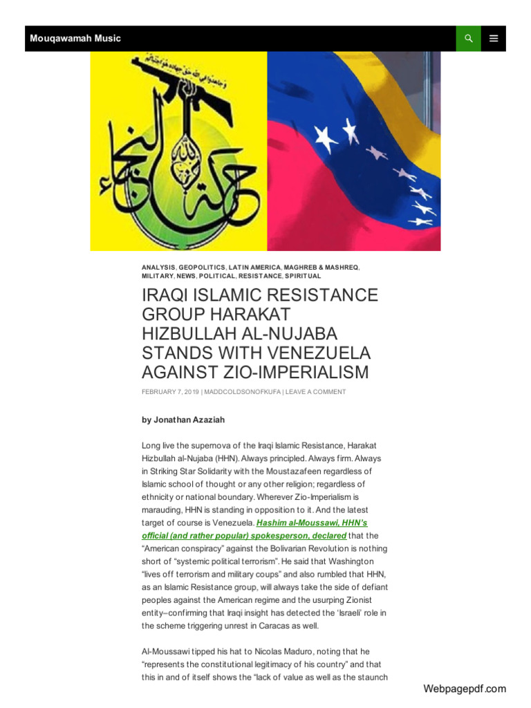 Iraqi Islamic Resistance Group Harakat Hizbullah Al-Nujaba Stands With ...