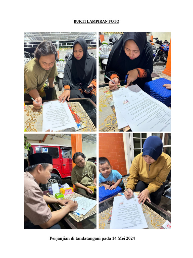 BUKTI LAMPIRAN FOTO TTD Perjanjian | PDF
