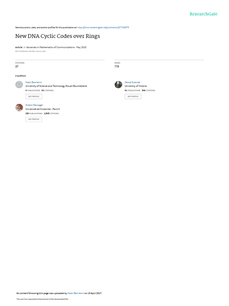 DNA Codes Final | PDF