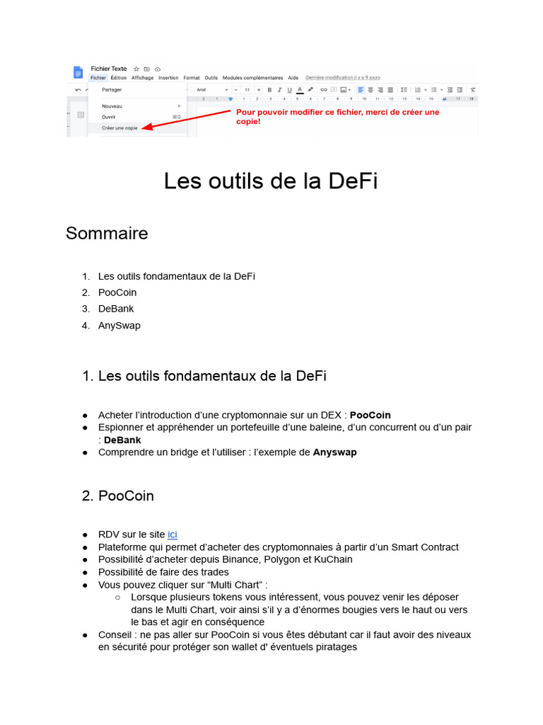 Les outils de la DeFi | PDF