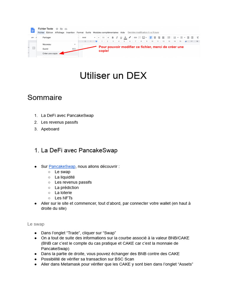 Utiliser Un DEX | PDF