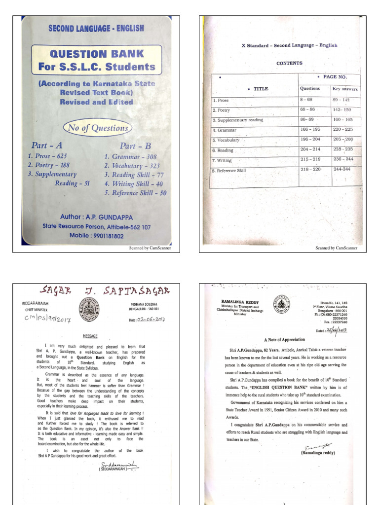 A. P. Gundappa's SSLC Qn. Bank | PDF