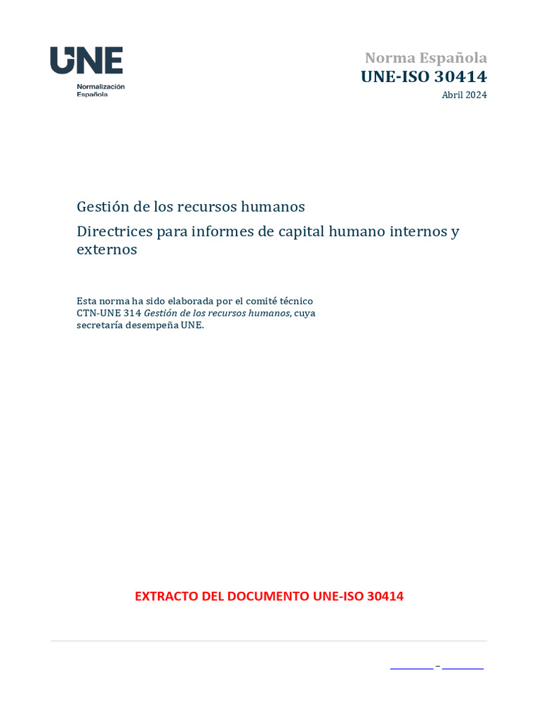 (Ex) Une-Iso 30414 2024 | PDF