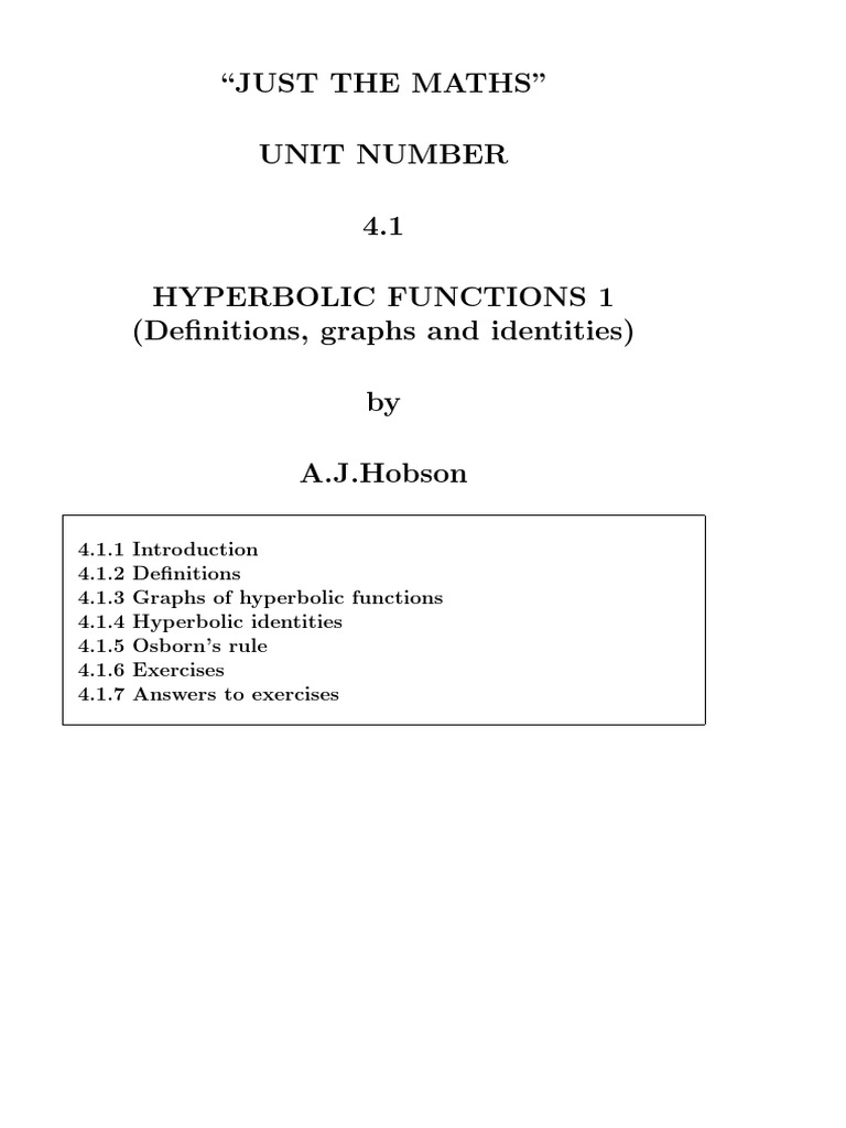 Binder4-HYPERBOLIC FUNCTIONS | PDF