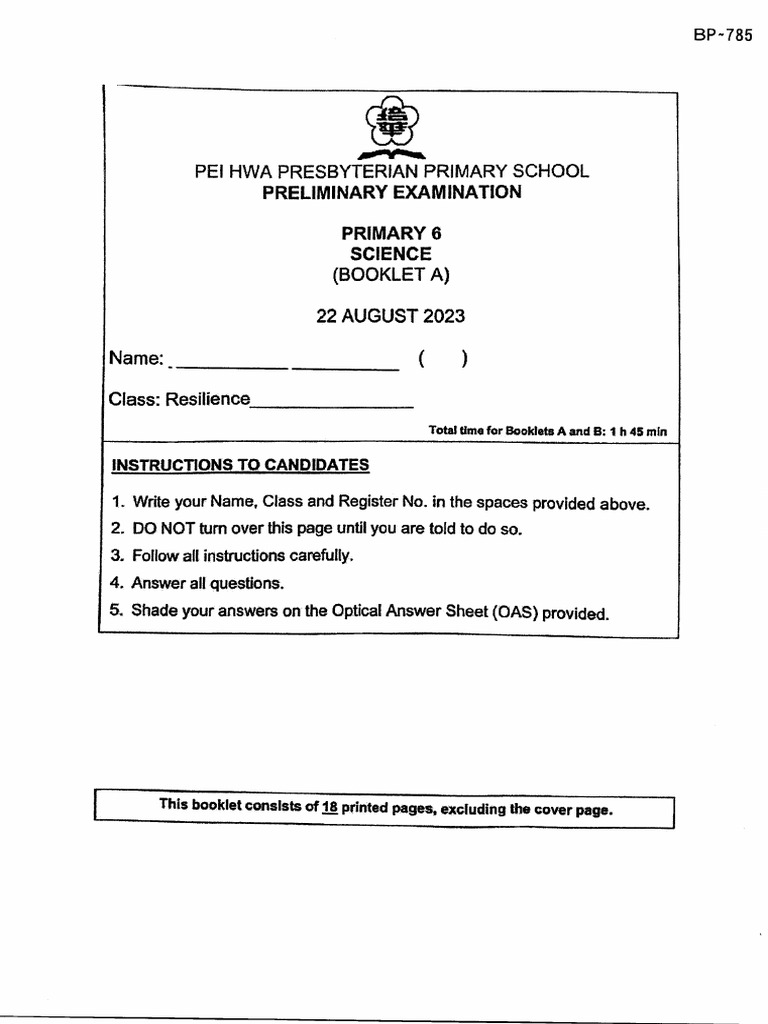 P6 Science 2023 SA2 Peihwa | PDF
