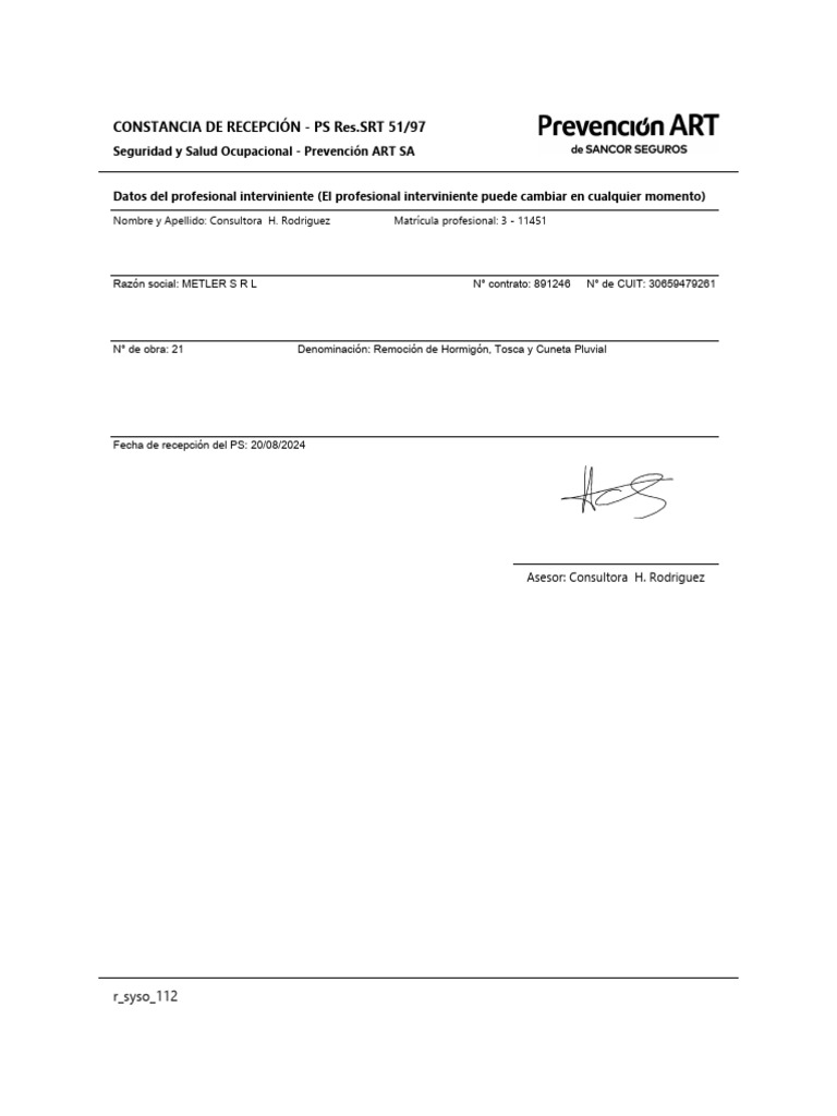 Constancia de Recepción | PDF