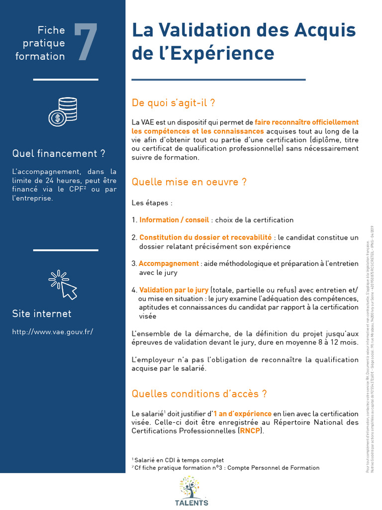 Fiche Pratique VAE | PDF