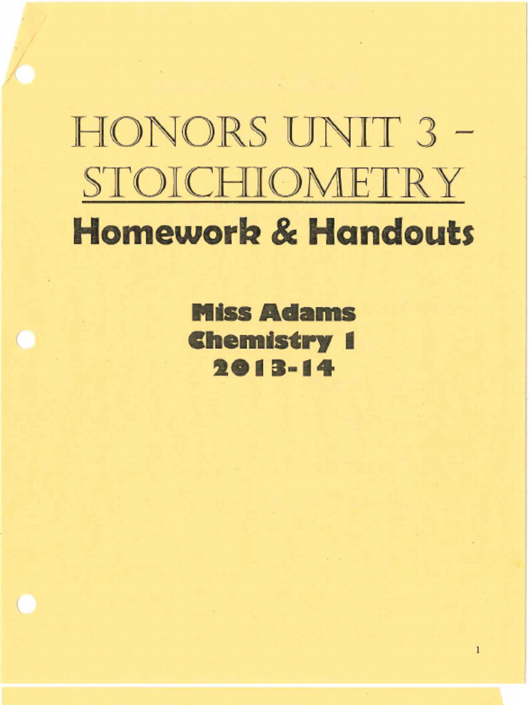 KEY - Unit 3 HW Packet | PDF