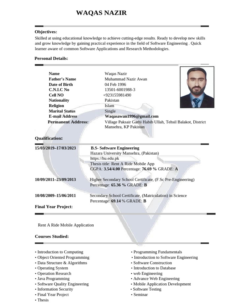CV Format | PDF