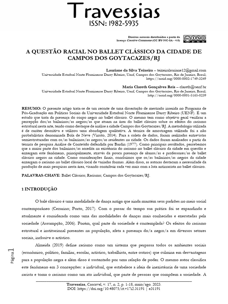 A Questao Racial No Ballet Classico | PDF