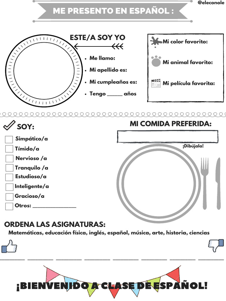 Me Presento en Espac3b1ol | PDF