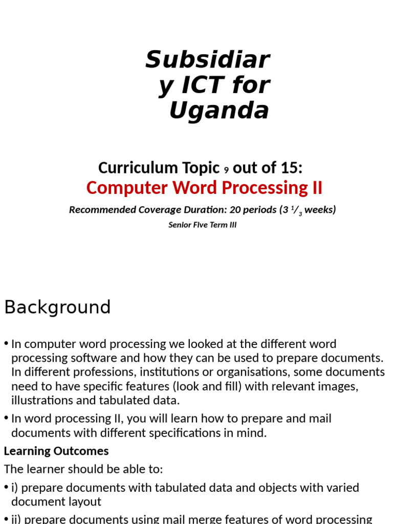 Computer Word Processing II | PDF