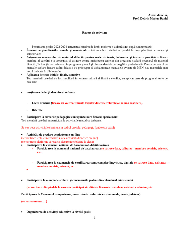 Raport Anual Sablon | PDF