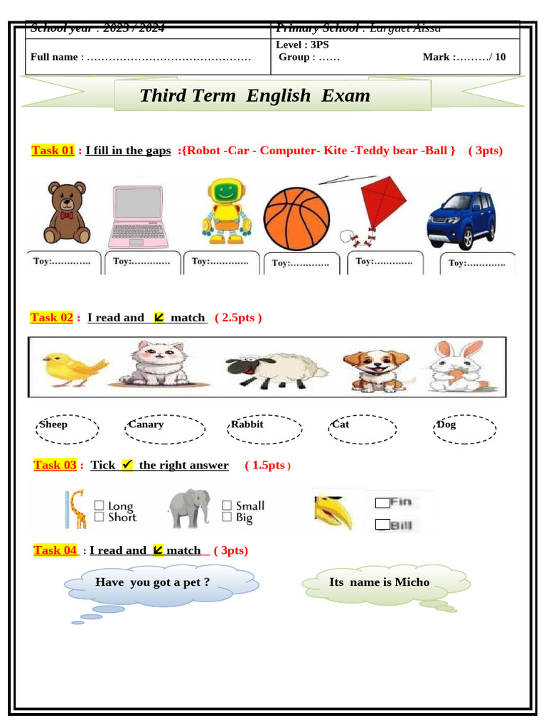 3PS EXAM - 3rd Term | PDF