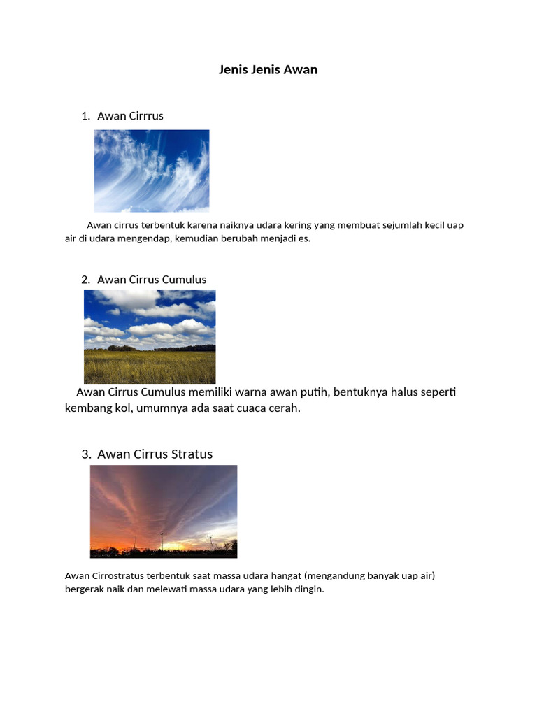 Jenis Jenis Awan | PDF