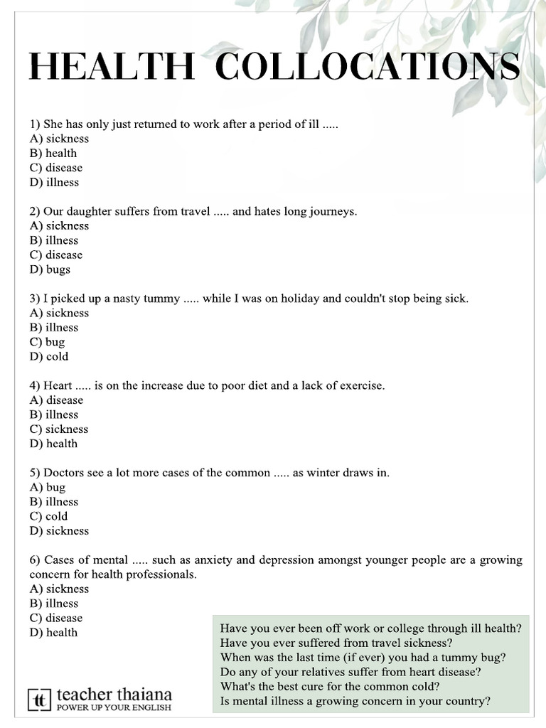 Health Collocations | PDF