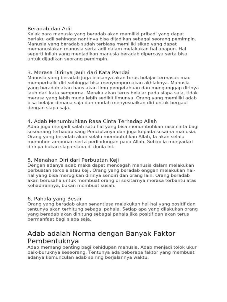 Beradab Dan Adil | PDF