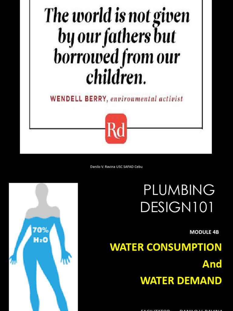 MODULE 4B SLIDES - WATER CONSUMPTION and WATER DEMAND | PDF