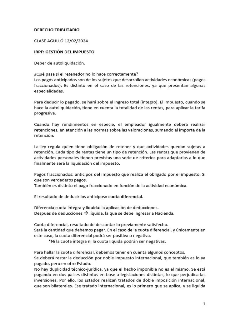 Clase Agulló Tributario | PDF