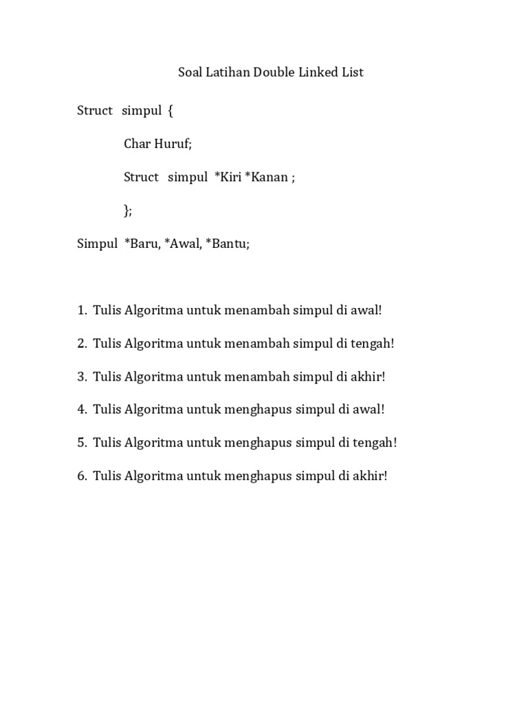 Latihan Double Linked List | PDF