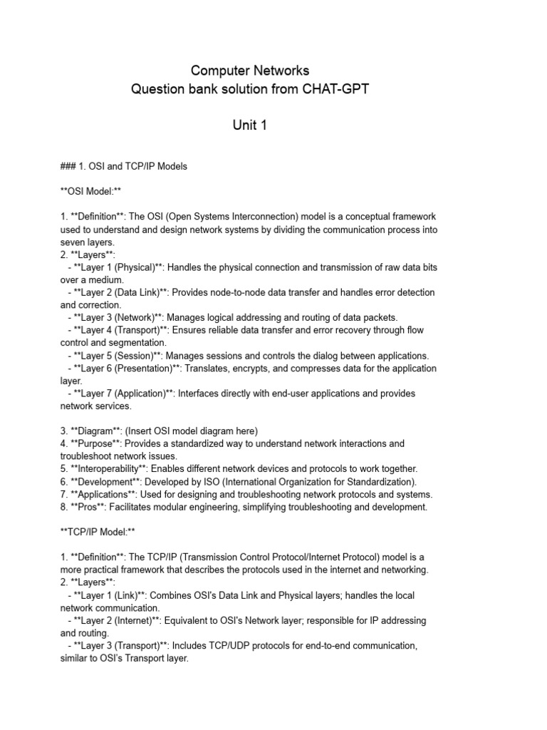 CN 4th Sem QB Solutions | PDF