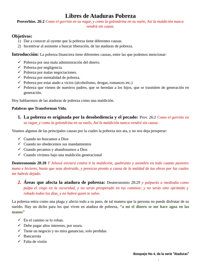 Libres de Ataduras Pobreza | PDF