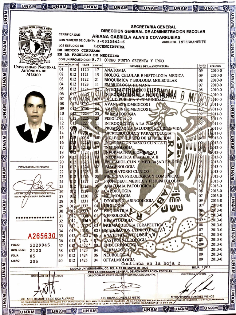 CERTIFICADO UNAM | PDF