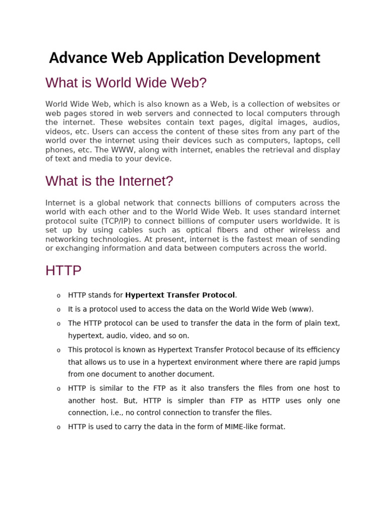 Advance Web Application Development | PDF | Mobile App | World Wide Web