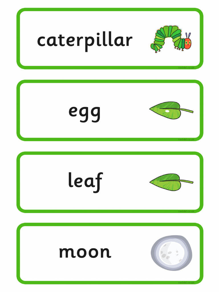 T T 1216 The Very Hungry Caterpillar Word Cards Ver 1 | PDF