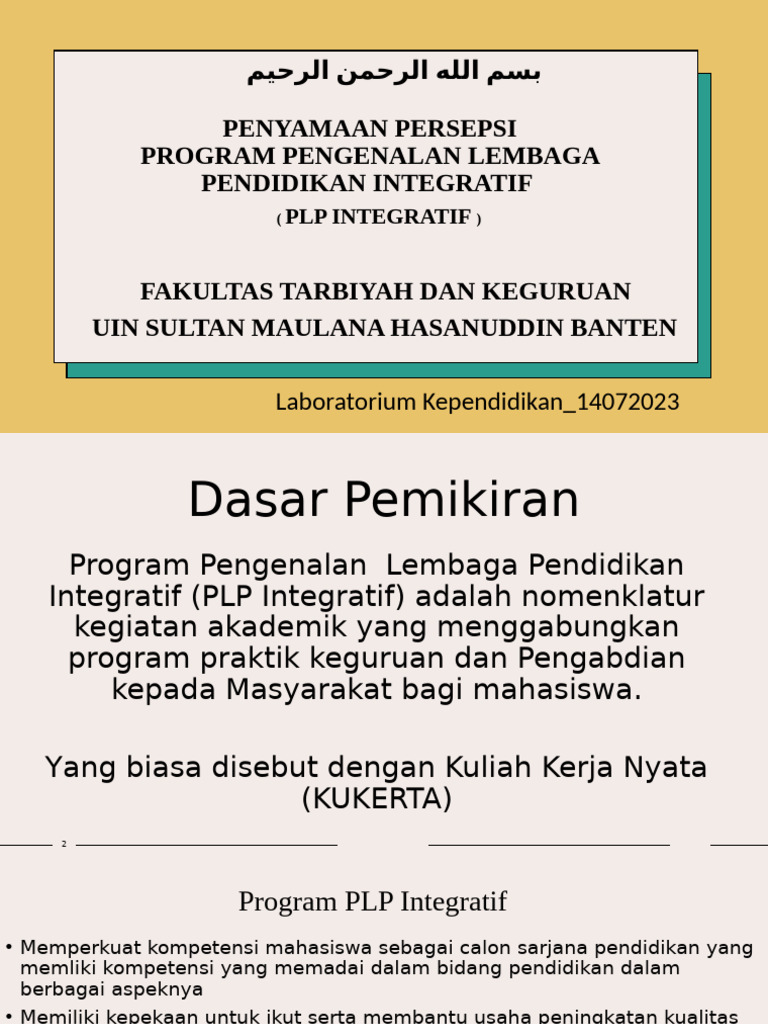 Program PLP Integratif - 14072023 | PDF