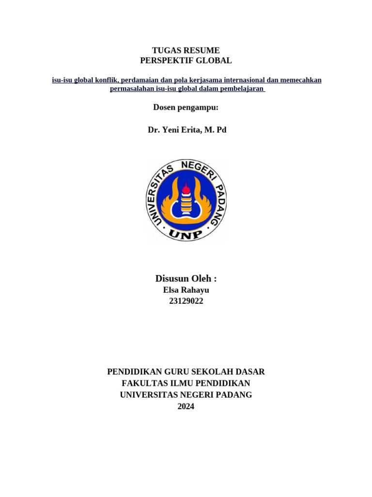 Resume Perspektif Elsa Rahayu | PDF