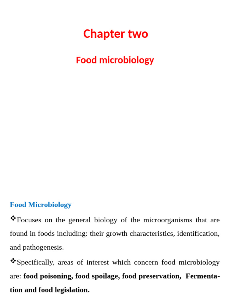 Chapter Two: Food Microbiology | PDF